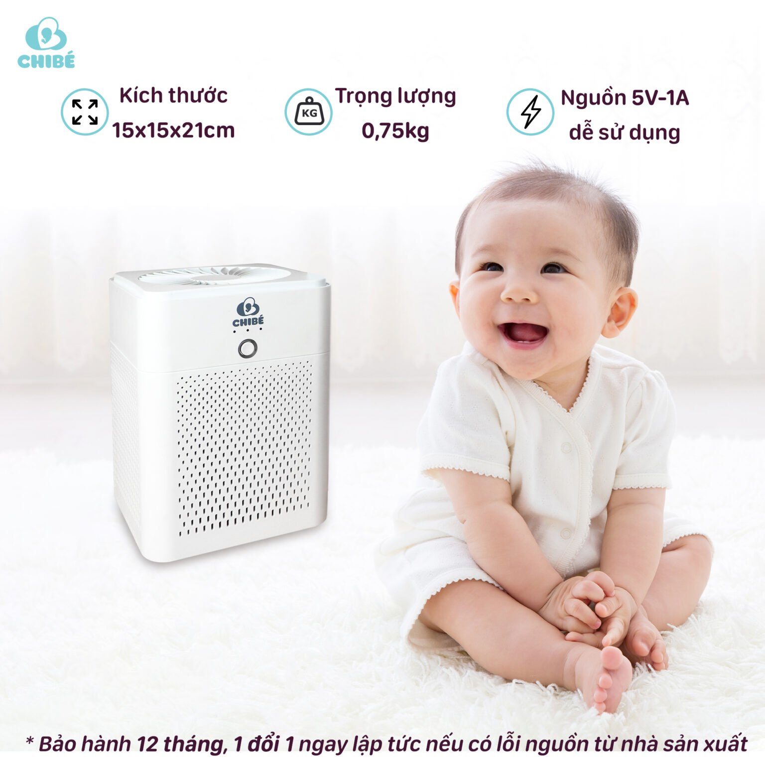 MÁY LỌC KHÔNG KHÍ MINI CHIBÉ CB001